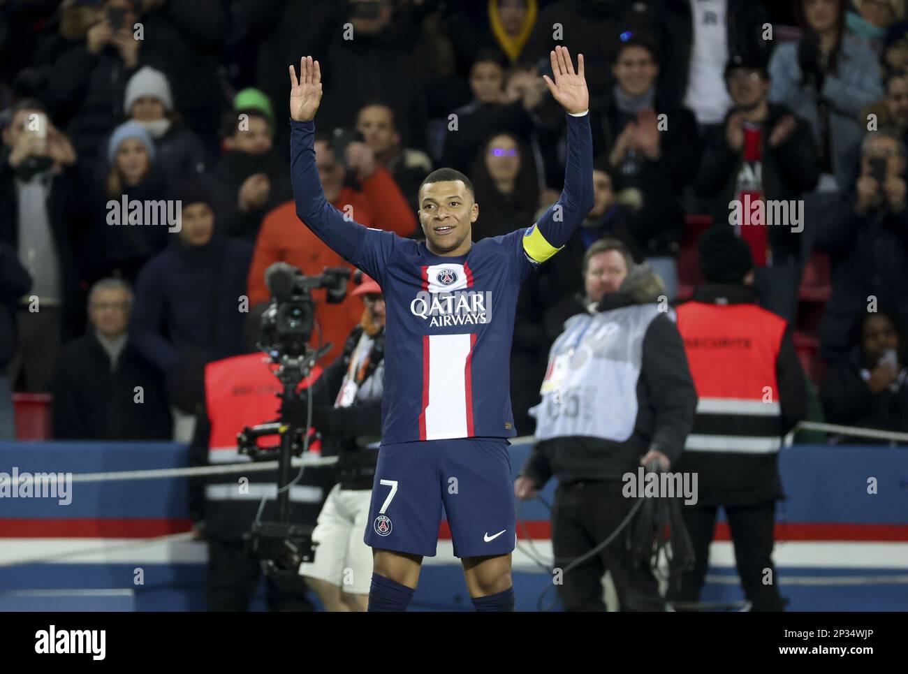 Kylian Mbappe of PSG celebrate his 201st goal for PSG, becoming the ...