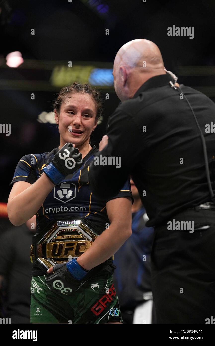 LAS VEGAS, NV - MARCH 4: Alexa Grasso celebrates her victory over ...