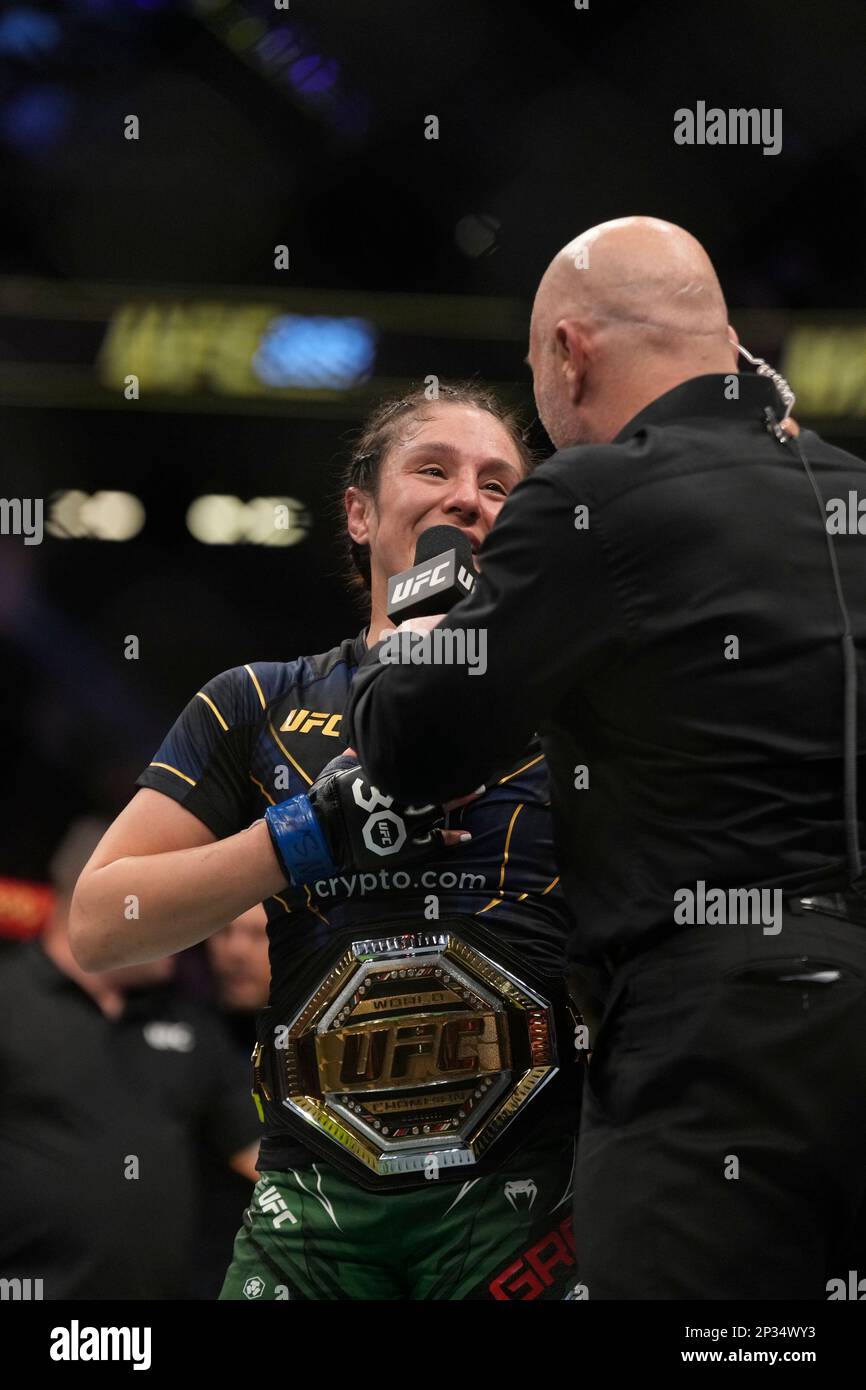 LAS VEGAS, NV - MARCH 4: Alexa Grasso celebrates her victory over ...