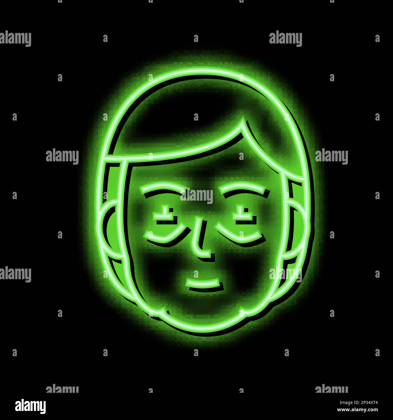 face edema health problem neon glow icon illustration Stock Vector ...