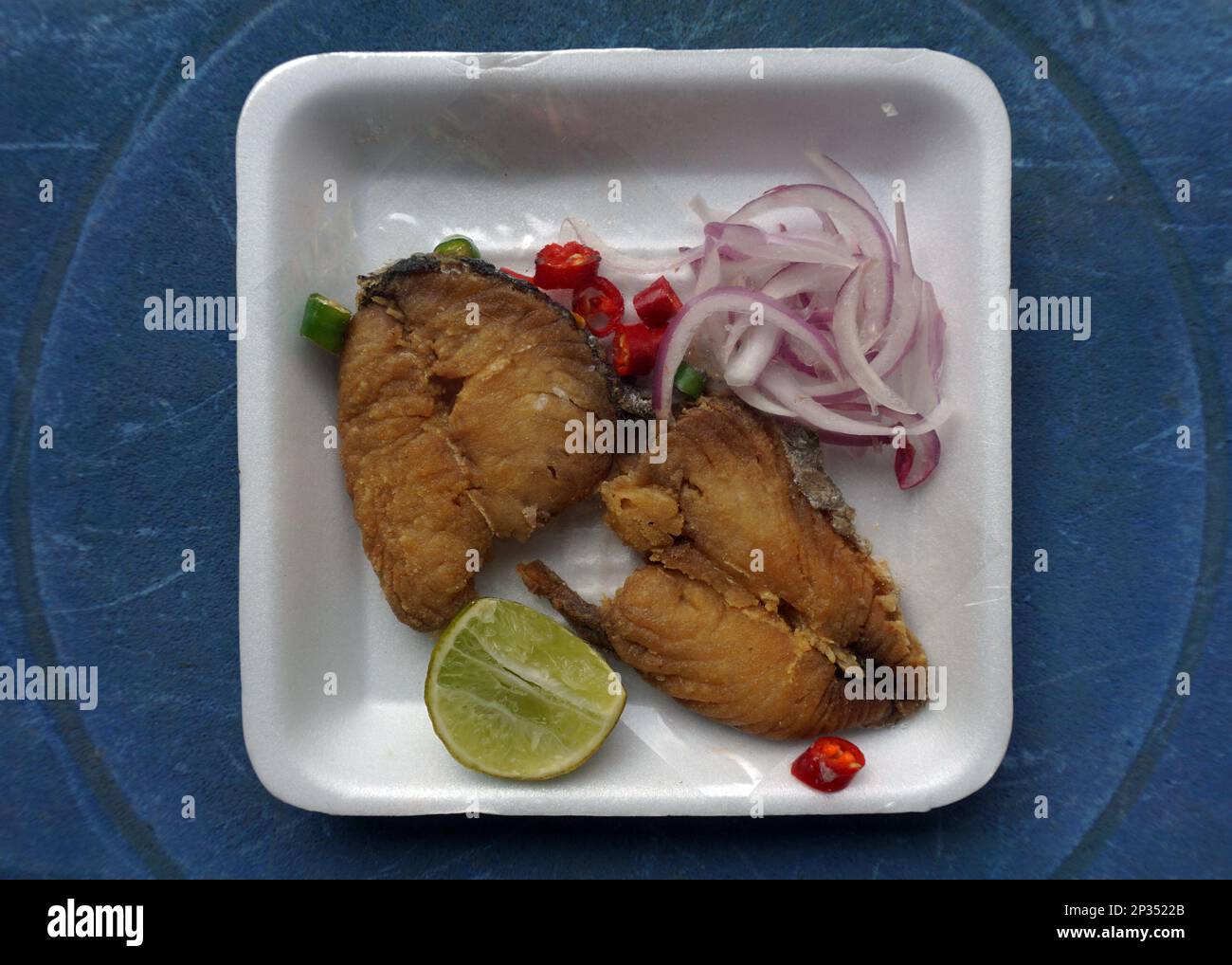 salted fish , Spicy fish salad is a delicious Thai dish Stock Photo - Alamy
