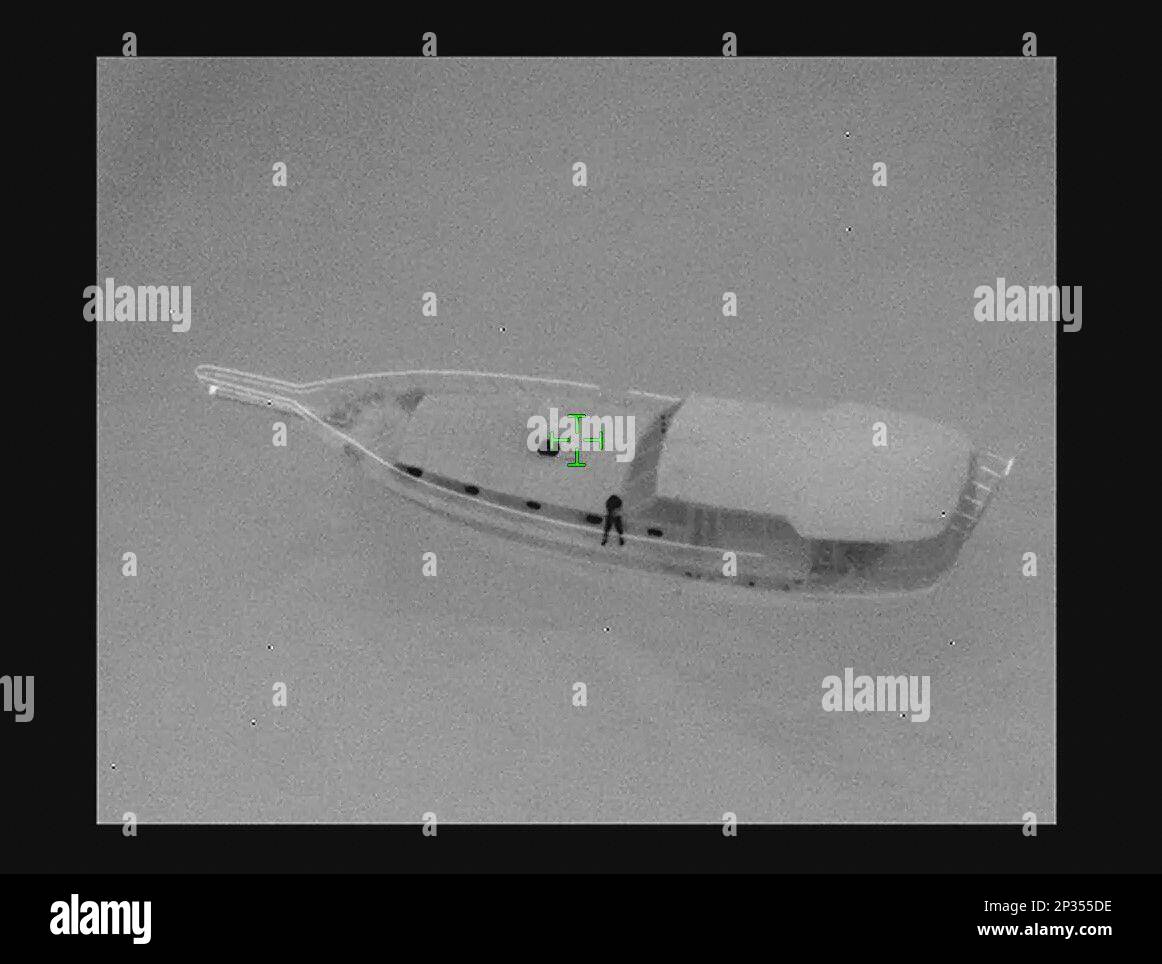 A Picture Taken By A Thermal Camera Of A FRONTEX European Border And A Picture Taken By A Thermal Camera Of A FRONTEX European Border And