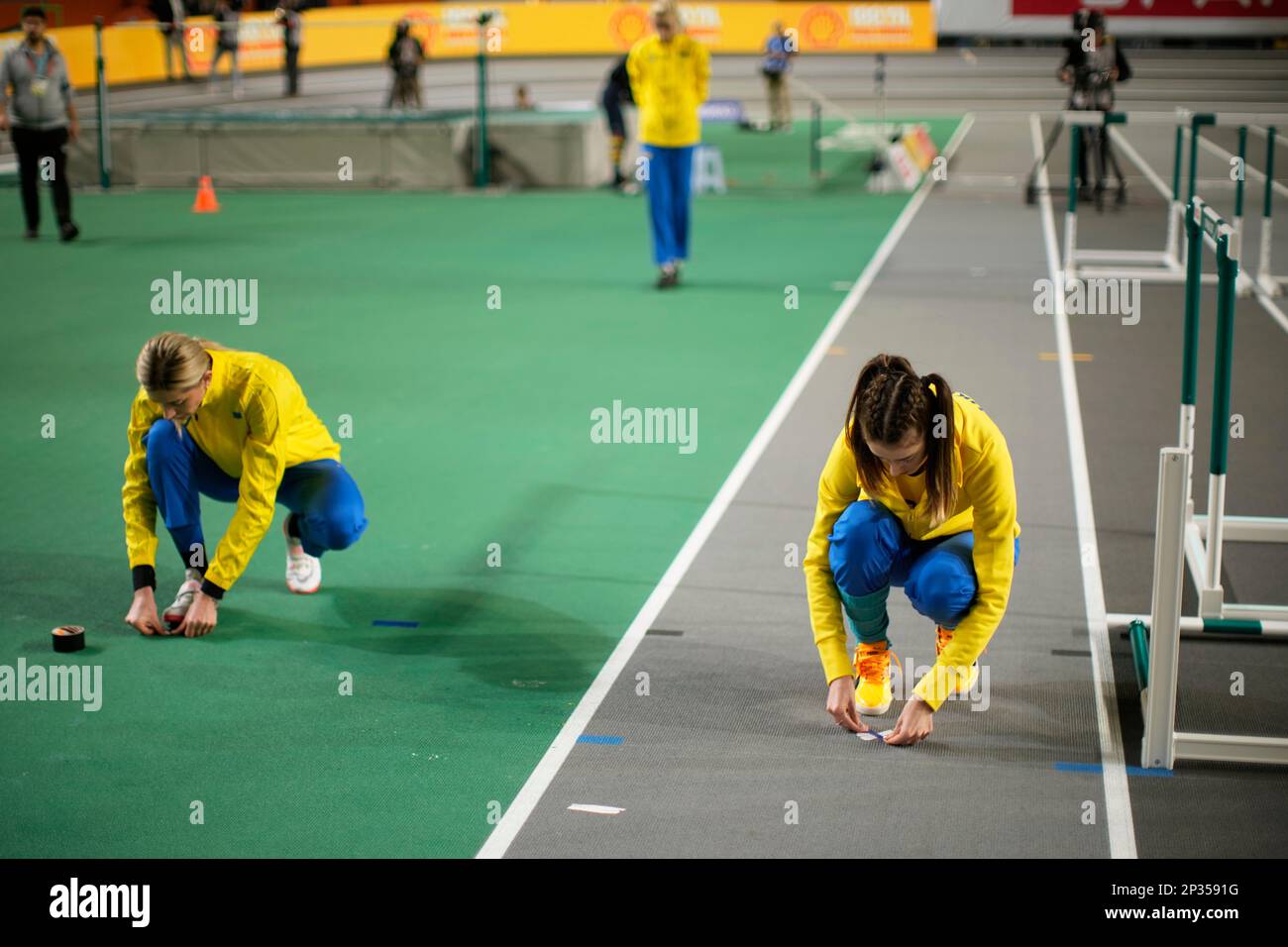 Ukrainian athletes Yuliia Levchenko, Kateryna Tabashnyk, and Yaroslava ...
