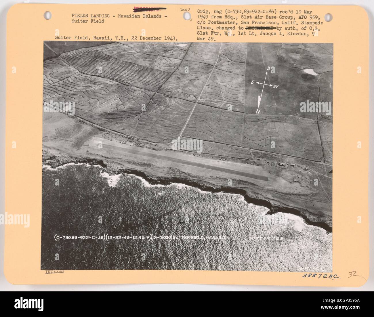 Landing Fields - Hawaii - Hawaii Island, Aerial Photograph Stock Photo ...