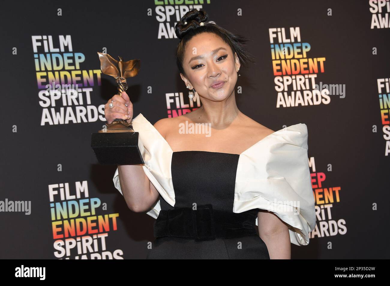 Stephanie Hsu, winner of the Best Breakthrough Performance for "Everything Everywhere All at ...