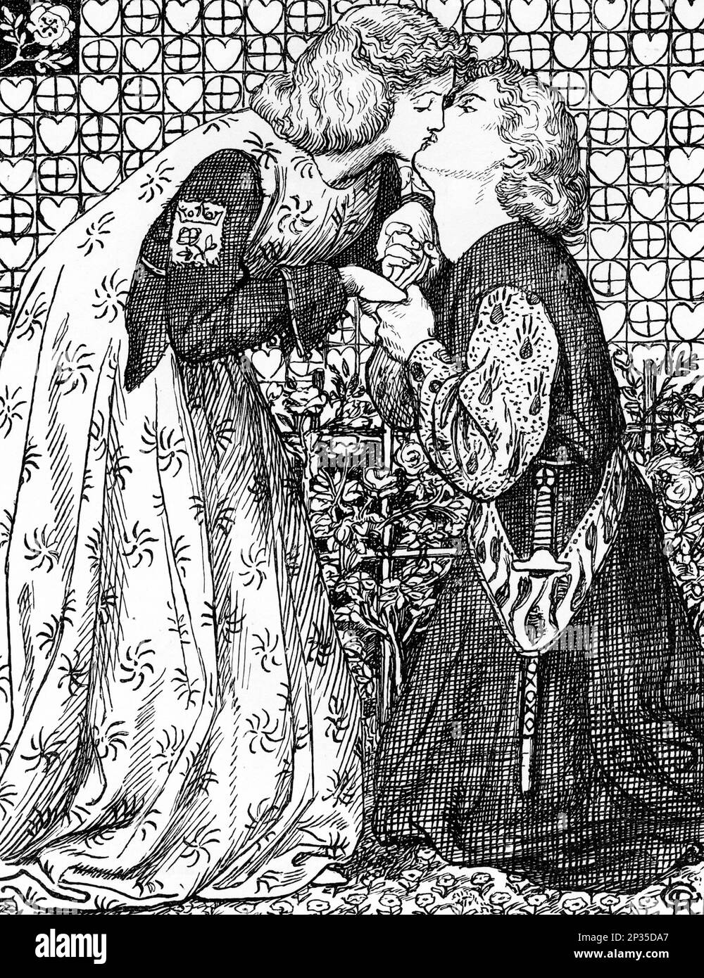 Unpublished drawing for the frontispiece to The Early Italian Poets ...