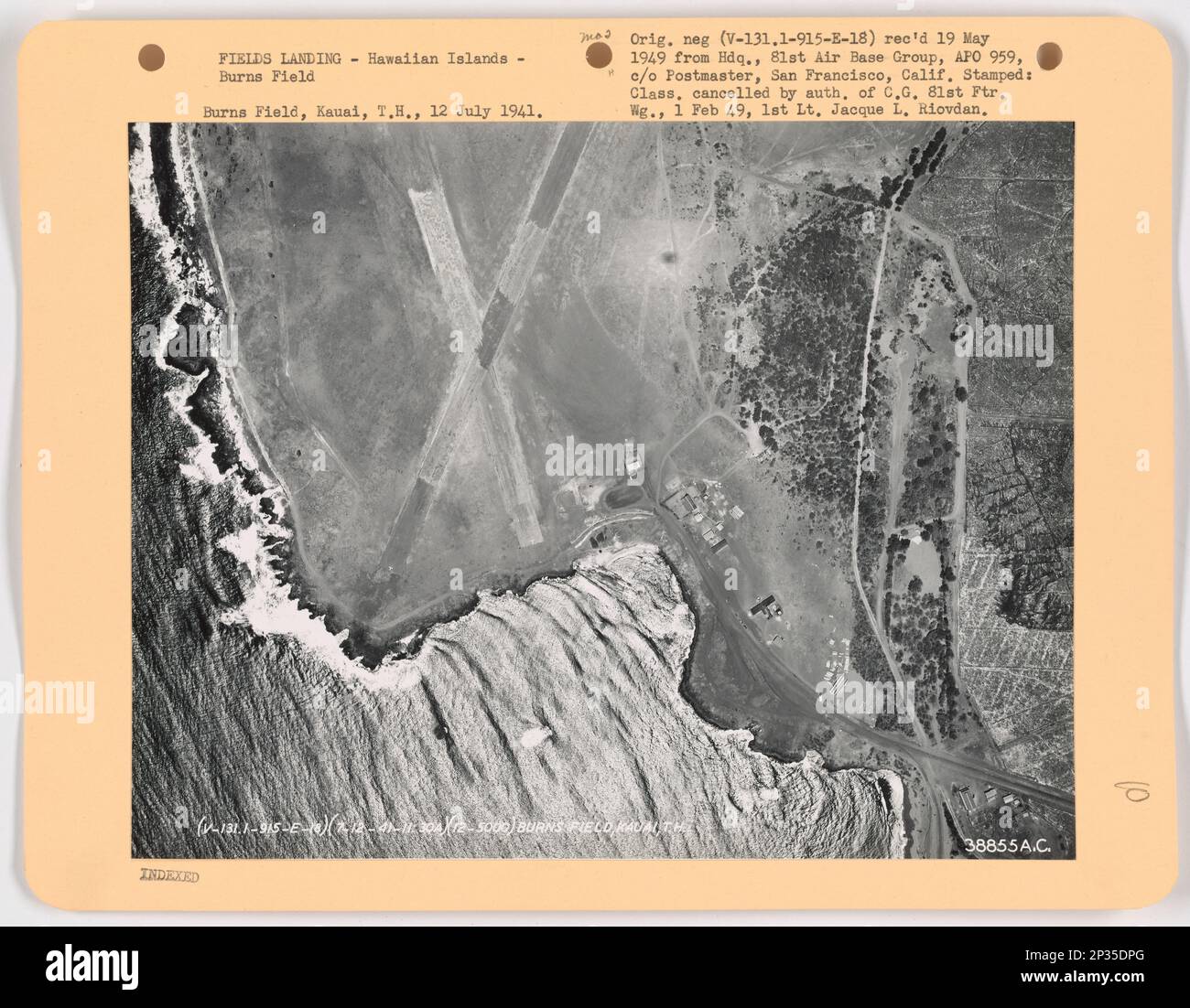 Landing Fields - Hawaii - Kavai Island, Aerial Photograph Stock Photo ...