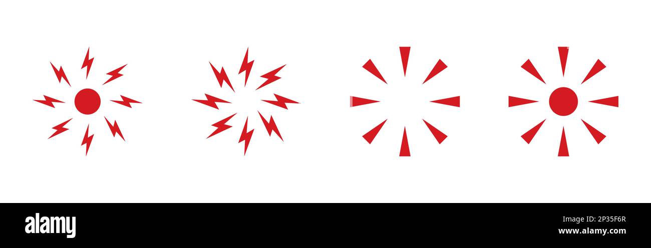 Pain point icons set. Pain red circles mark. Target spot symbols for ...