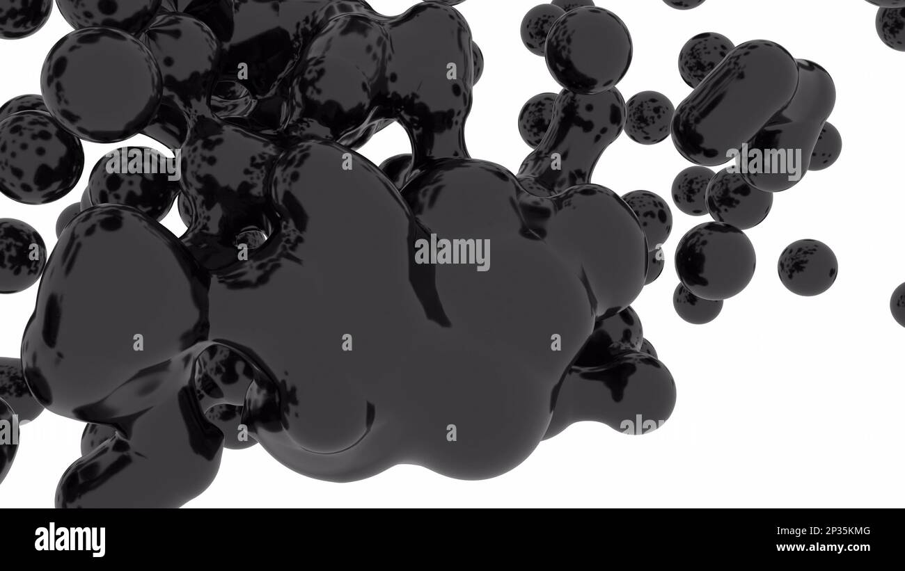 Metaballs black 3d render Stock Photo - Alamy