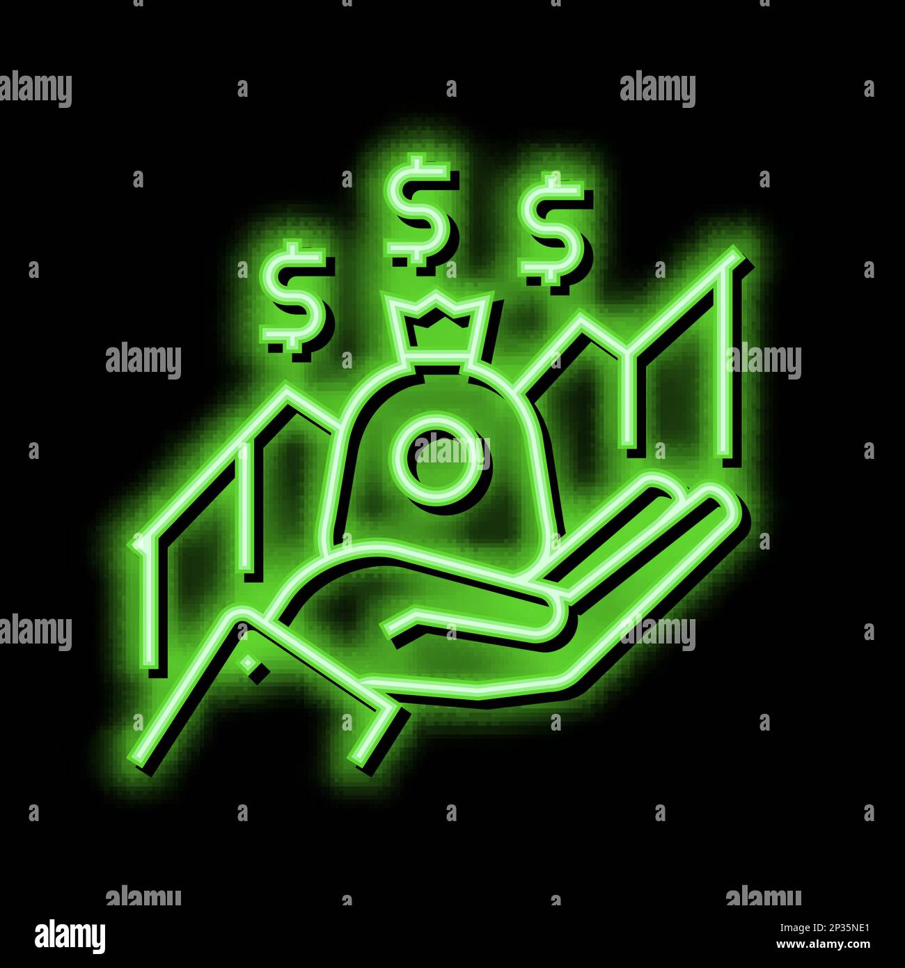 growth dividends precent neon glow icon illustration Stock Vector Image ...