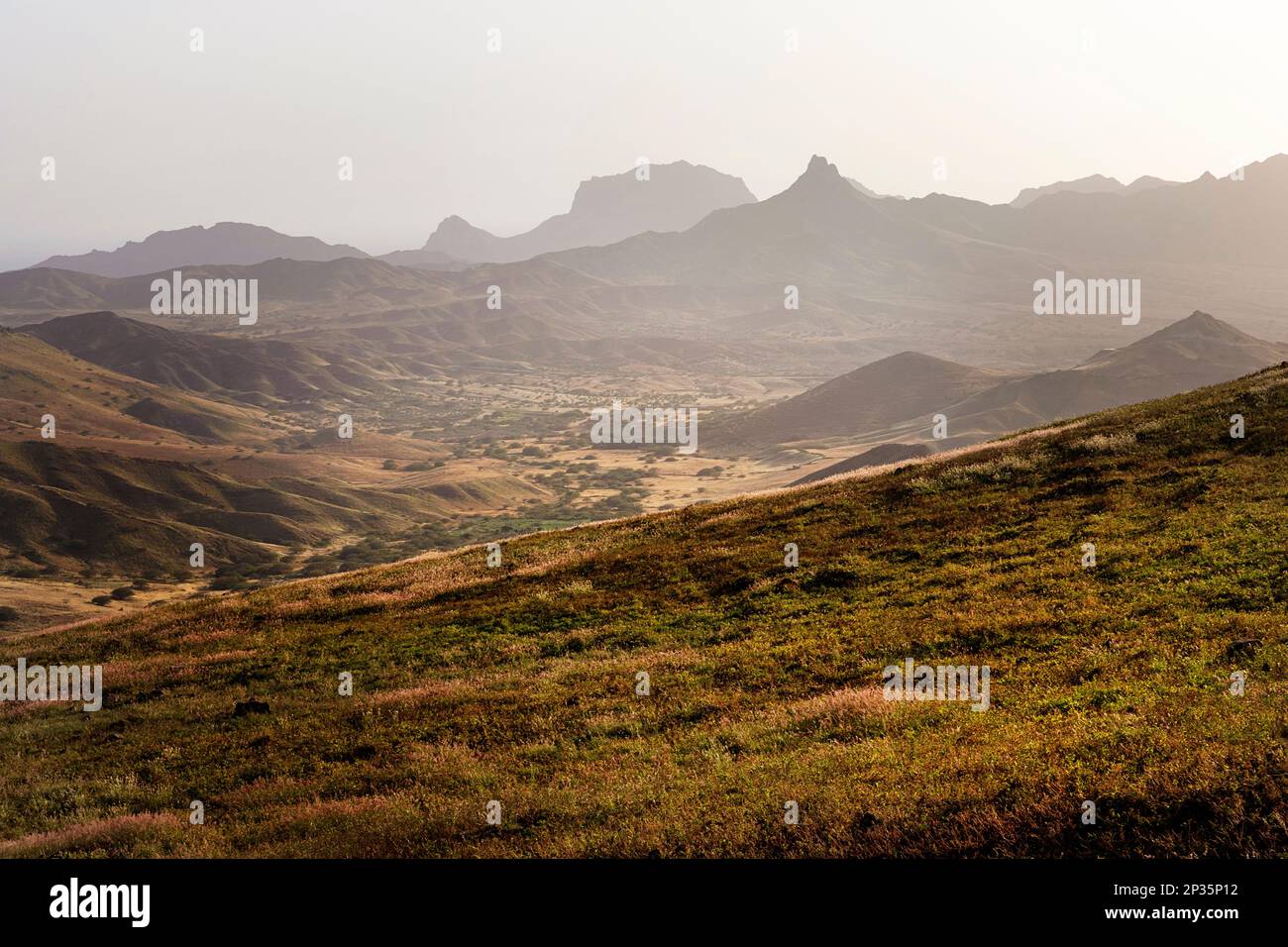 Spectacular landscape with hills and mountains of the interior of the ...