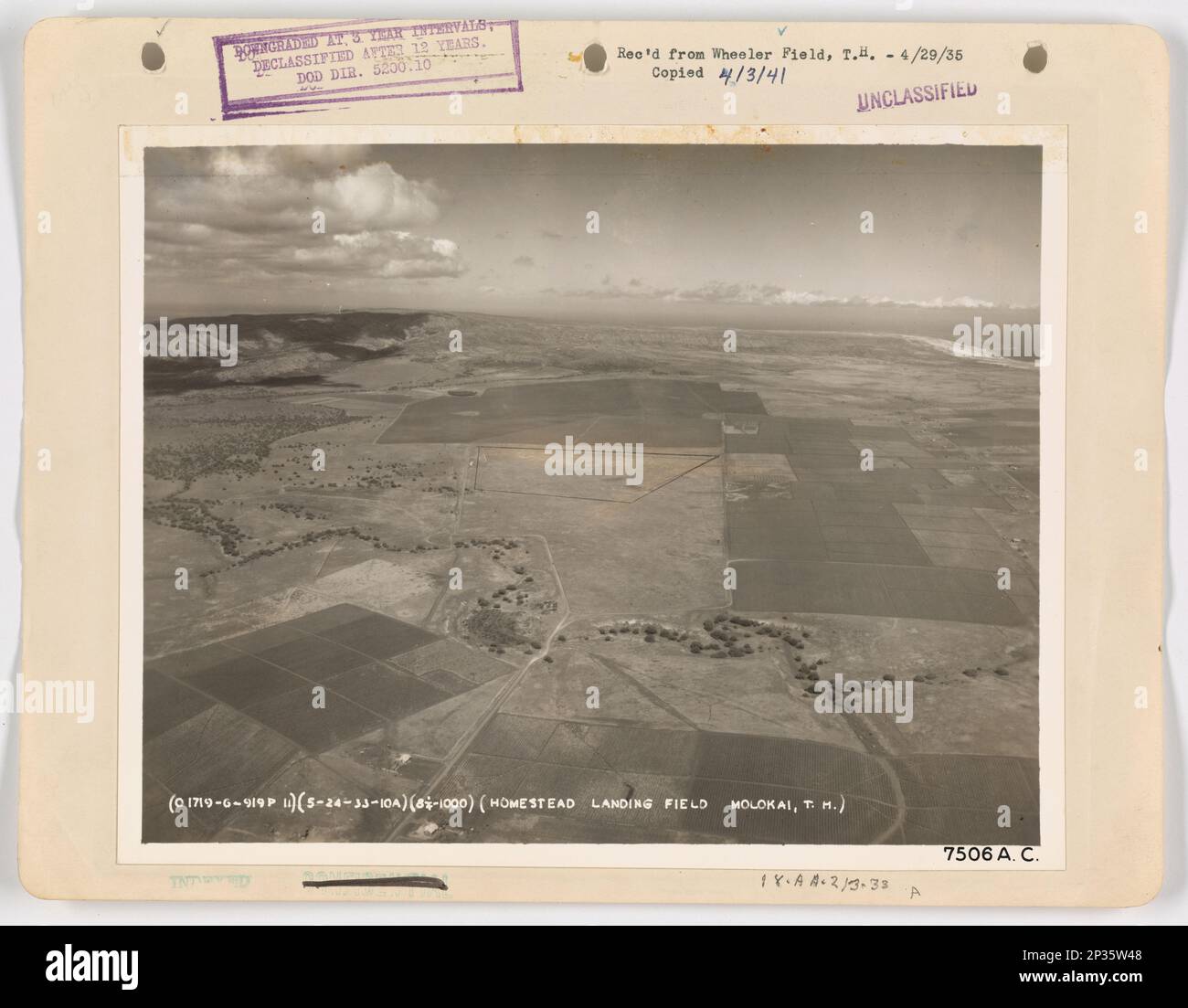 Landing Fields - Hawaii - Molokai Island, Aerial Photograph Stock Photo ...