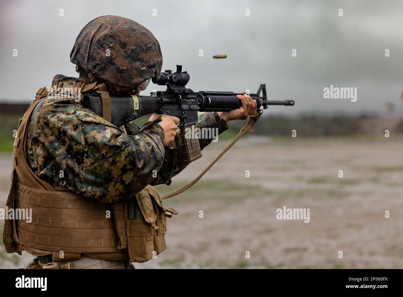A U.S. Marine Corps recruit with Echo Company, 2nd Recruit Training ...