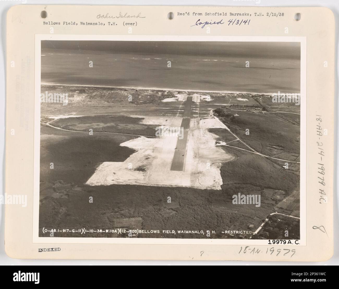 Landing Fields - Hawaii - Oahu Island, Aerial Photograph Stock Photo ...