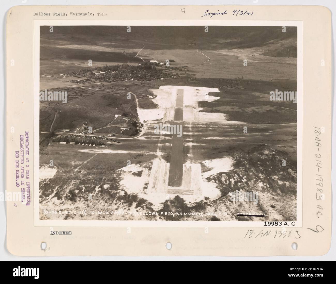Landing Fields - Hawaii - Oahu Island, Aerial Photograph Stock Photo ...