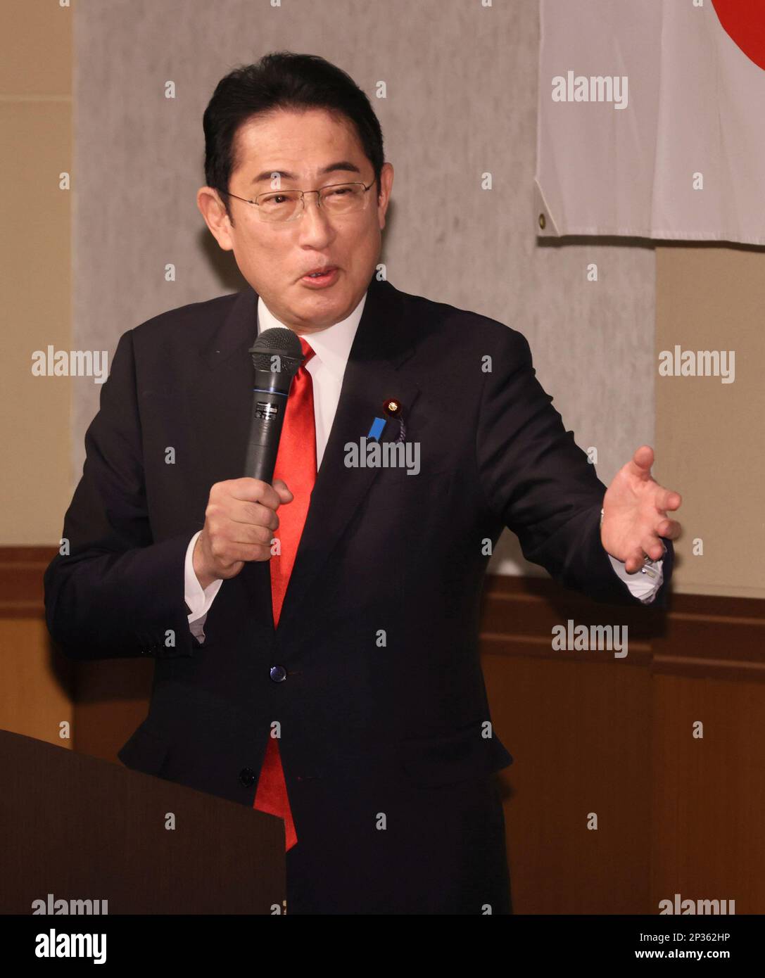 Japan's Prime Minister Fumio Kishida attends a rally of Yoshida Shinji ...