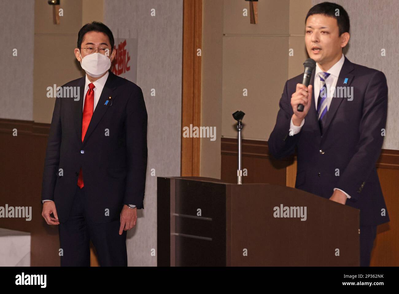 Japan's Prime Minister Fumio Kishida attends a rally of Yoshida Shinji ...