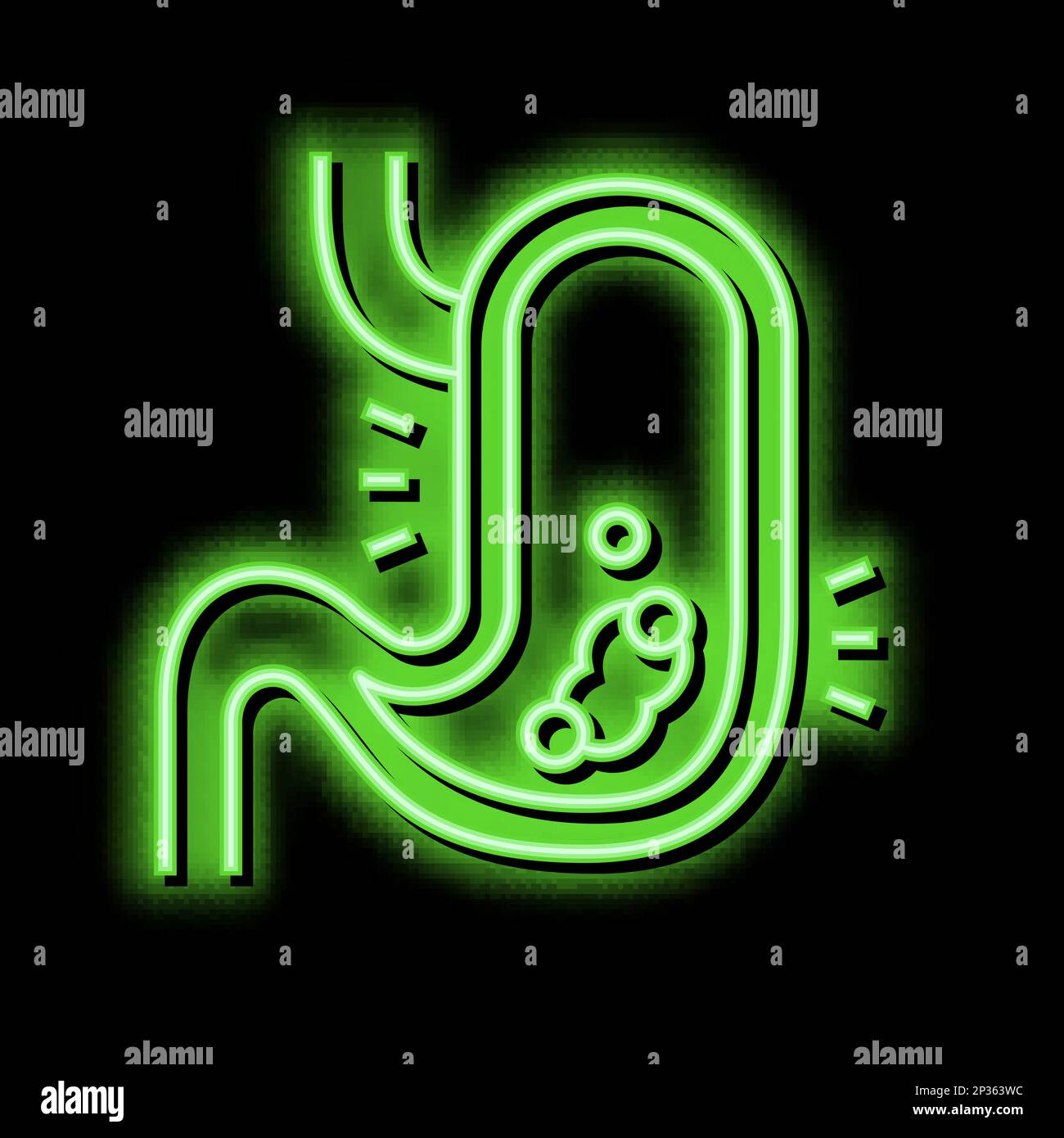 Gastric Disease Neon Glow Icon Illustration Stock Vector Image And Art