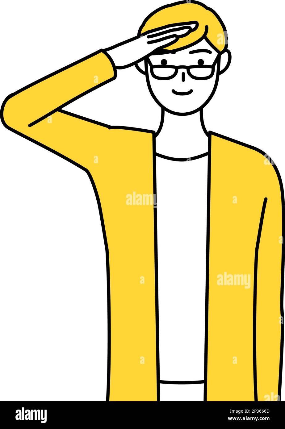 A casually dressed young man making a salute, Vector Illustration Stock ...