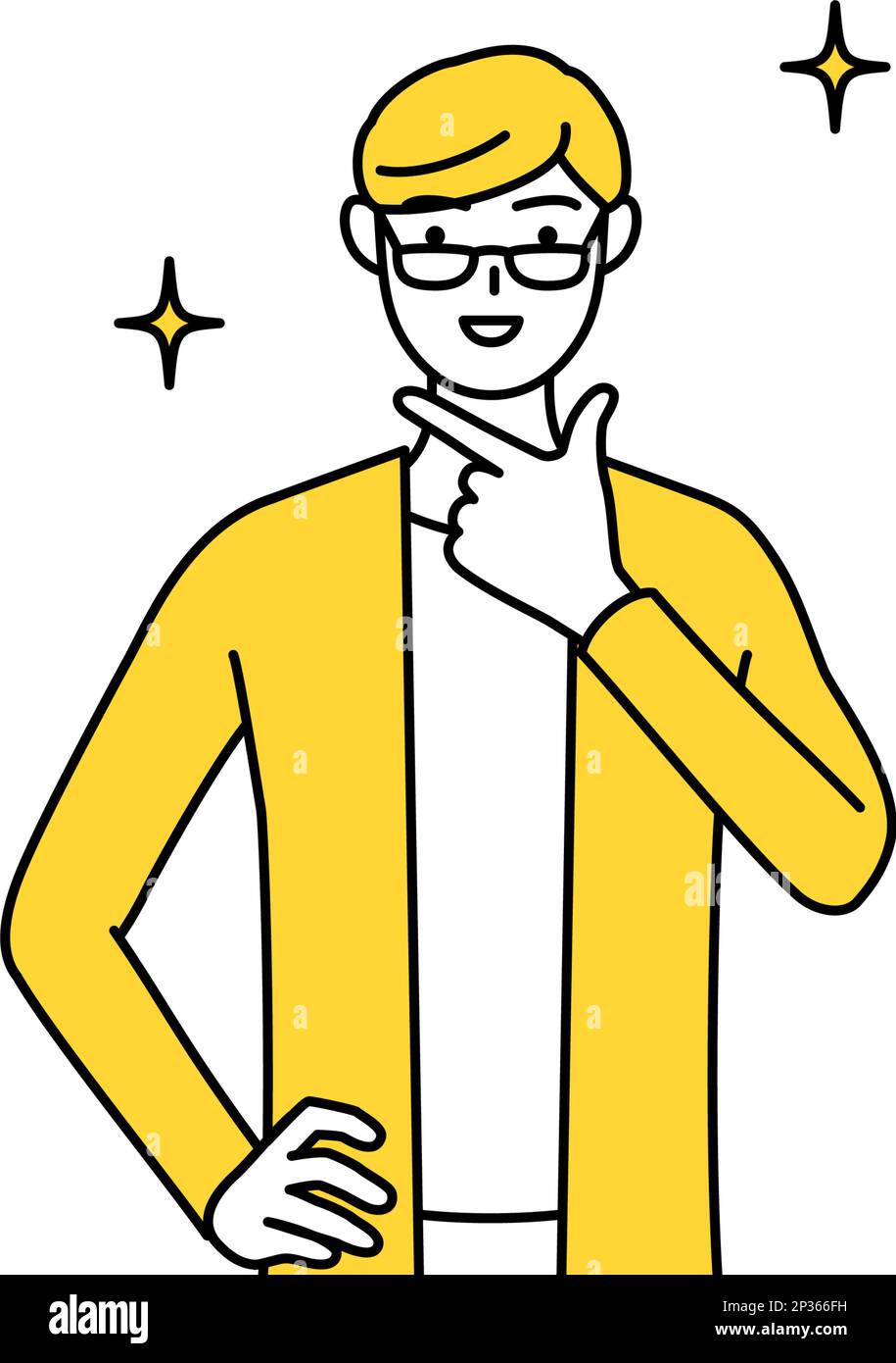 A casually dressed young man in a confident pose, Vector Illustration ...