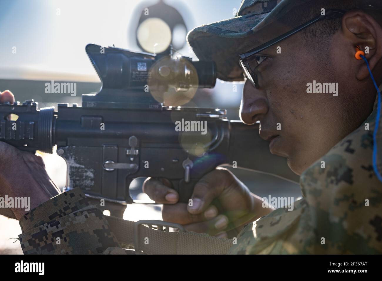 A U.S. Marine Corps recruit with Hotel Company, 2nd Recruit Training ...
