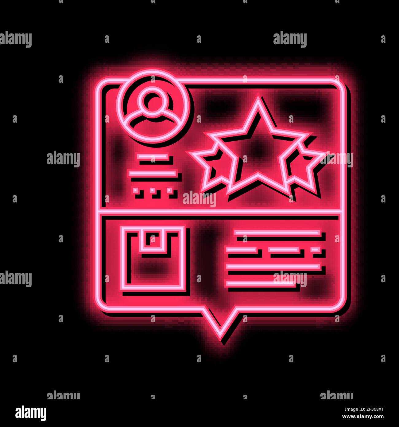 testimonial feedback neon glow icon illustration Stock Vector Image ...