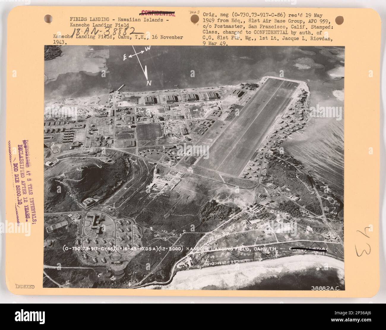 Landing Fields - Hawaii - Oahu Island, Aerial Photograph Stock Photo ...