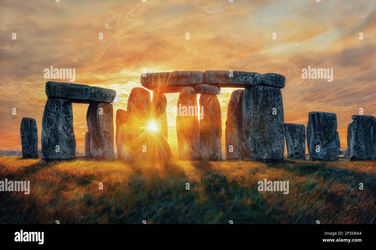 Stonehenge painting hi-res stock photography and images - Alamy