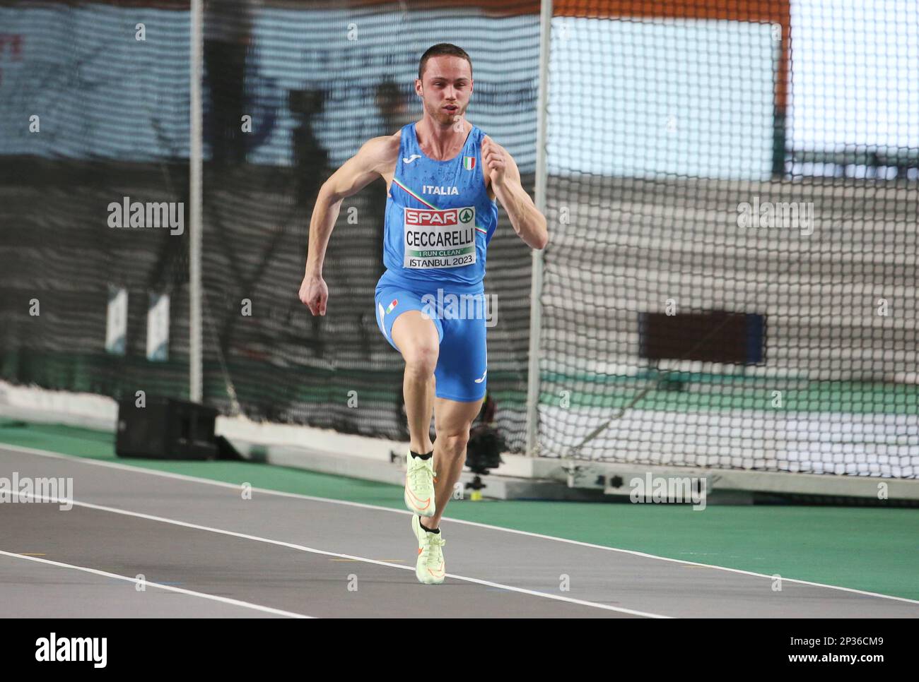 Samuele Ceccarelli of Italy, Heat 3, 60 m Men during the European ...