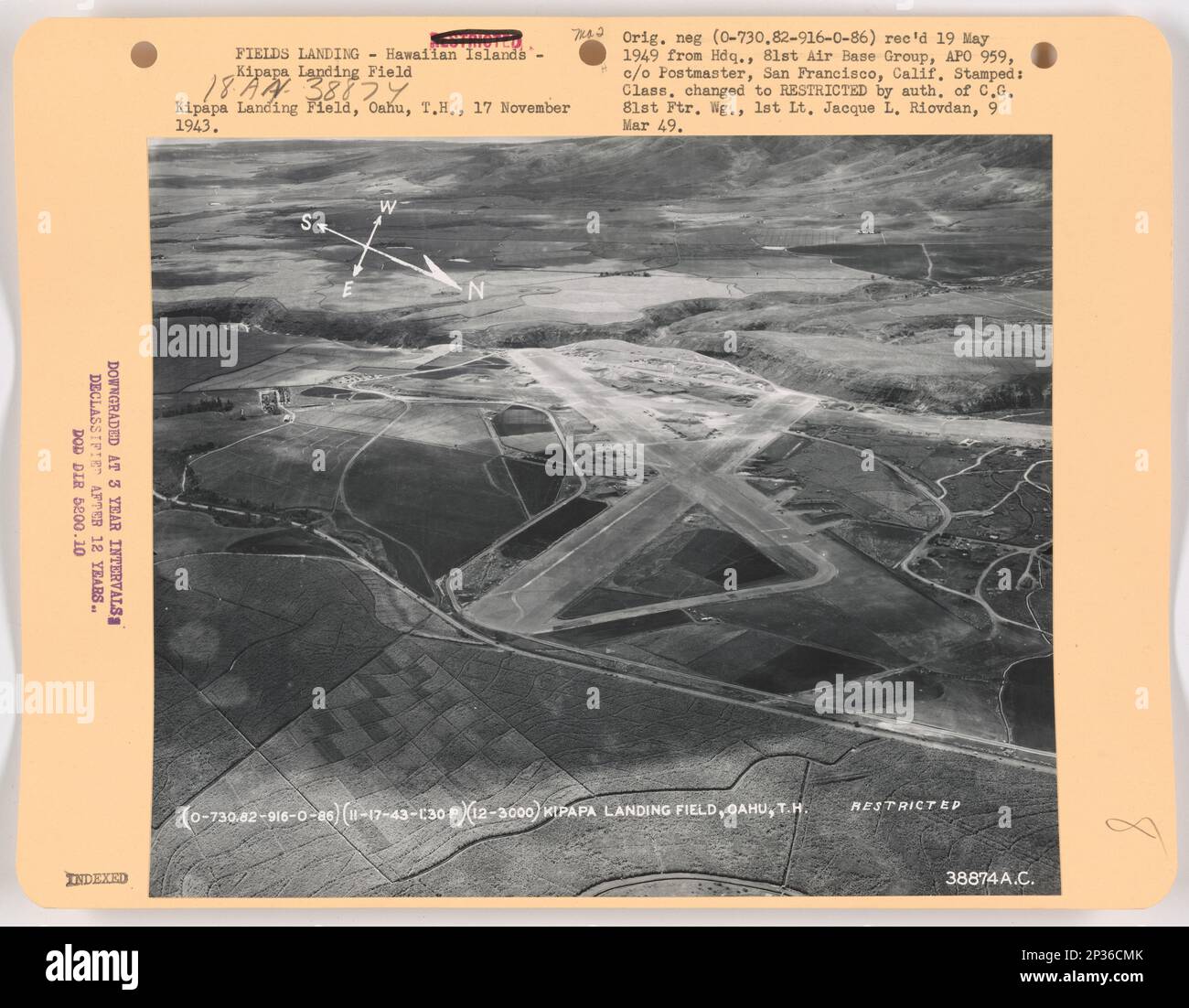Landing Fields - Hawaii - Oahu Island, Aerial Photograph Stock Photo ...