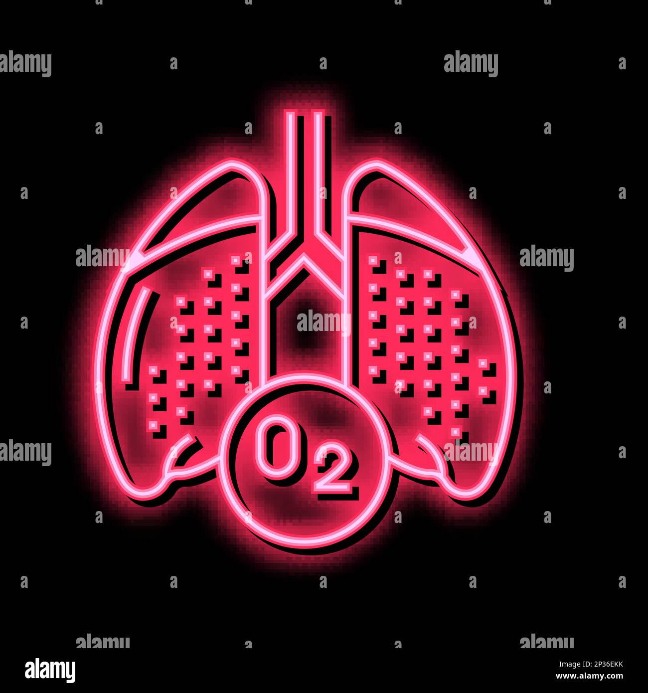 lungs with oxygen neon glow icon illustration Stock Vector Image & Art ...