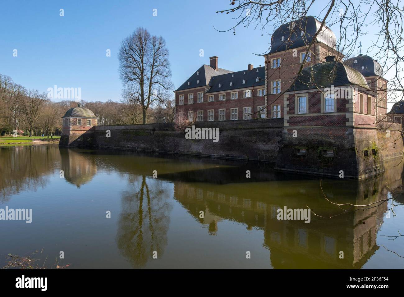 Baroque and moated castle Ahaus, today seat of the Technical Academy ...