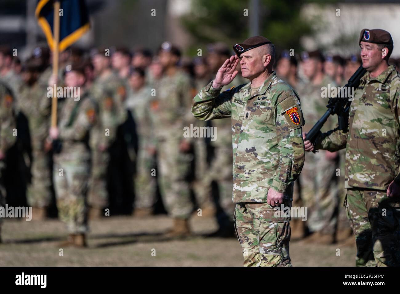 (FORT BENNING, Ga) Command Sgt. Maj. Michael S. Burke relinquishes ...