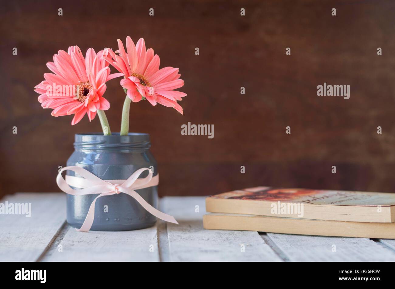 pretty background with book flowers Stock Photo - Alamy