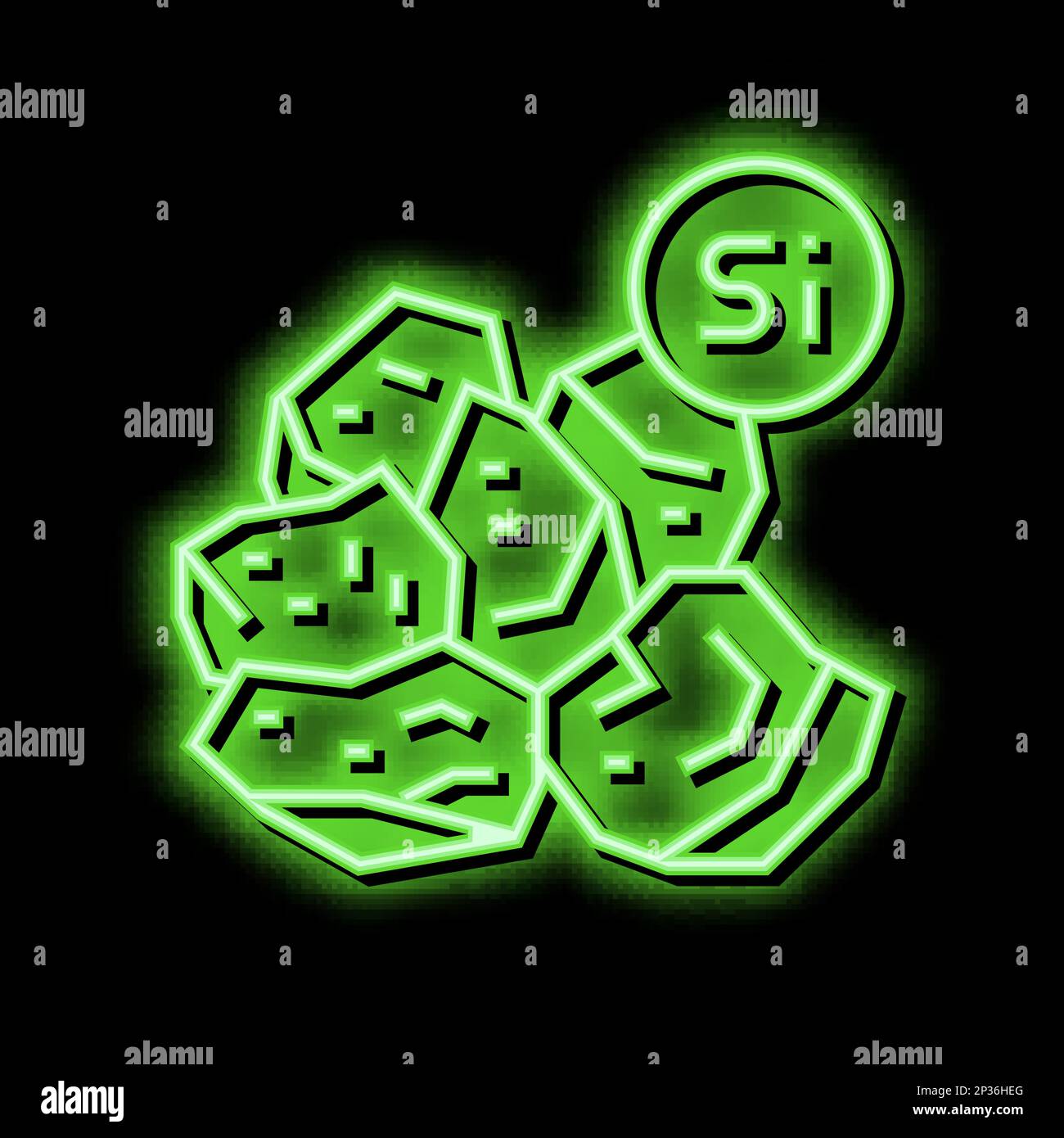 silicon semiconductor manufacturing neon glow icon illustration Stock ...