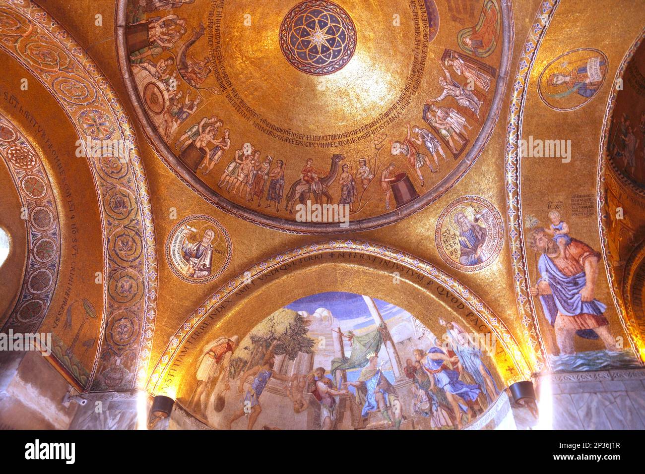 Porch with gilded mosaics and Old Testament themes, west portal ...
