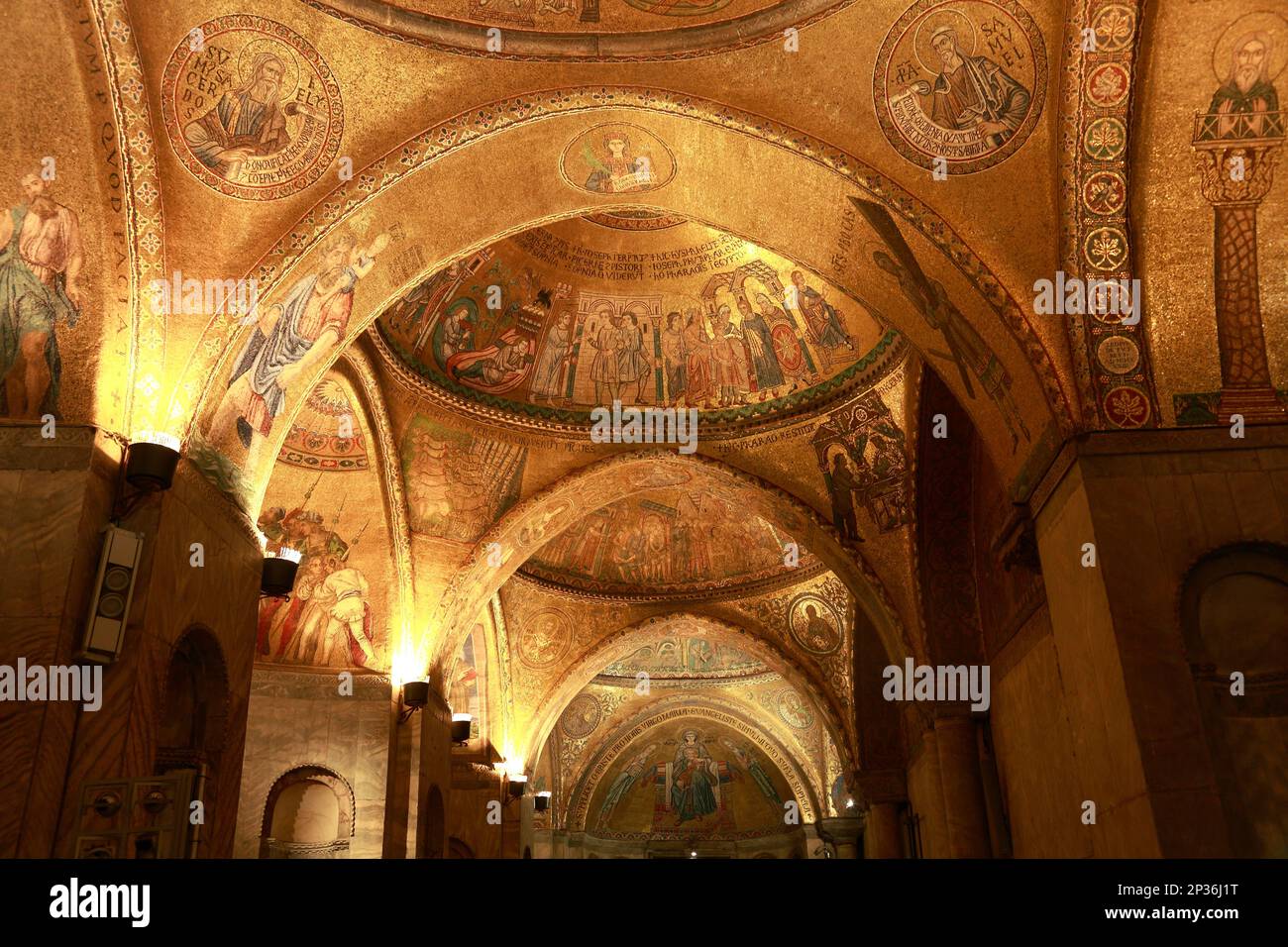 Porch with gilded mosaics and Old Testament themes, west portal ...