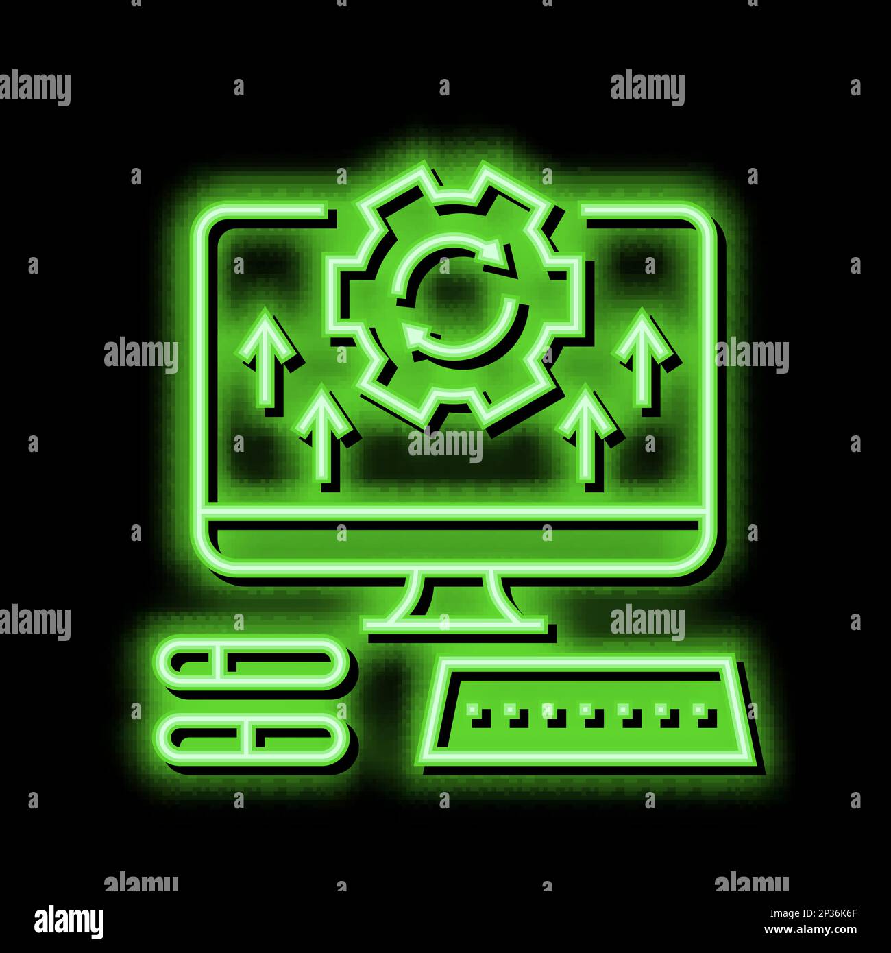 computer optimize neon glow icon illustration Stock Vector Image & Art ...