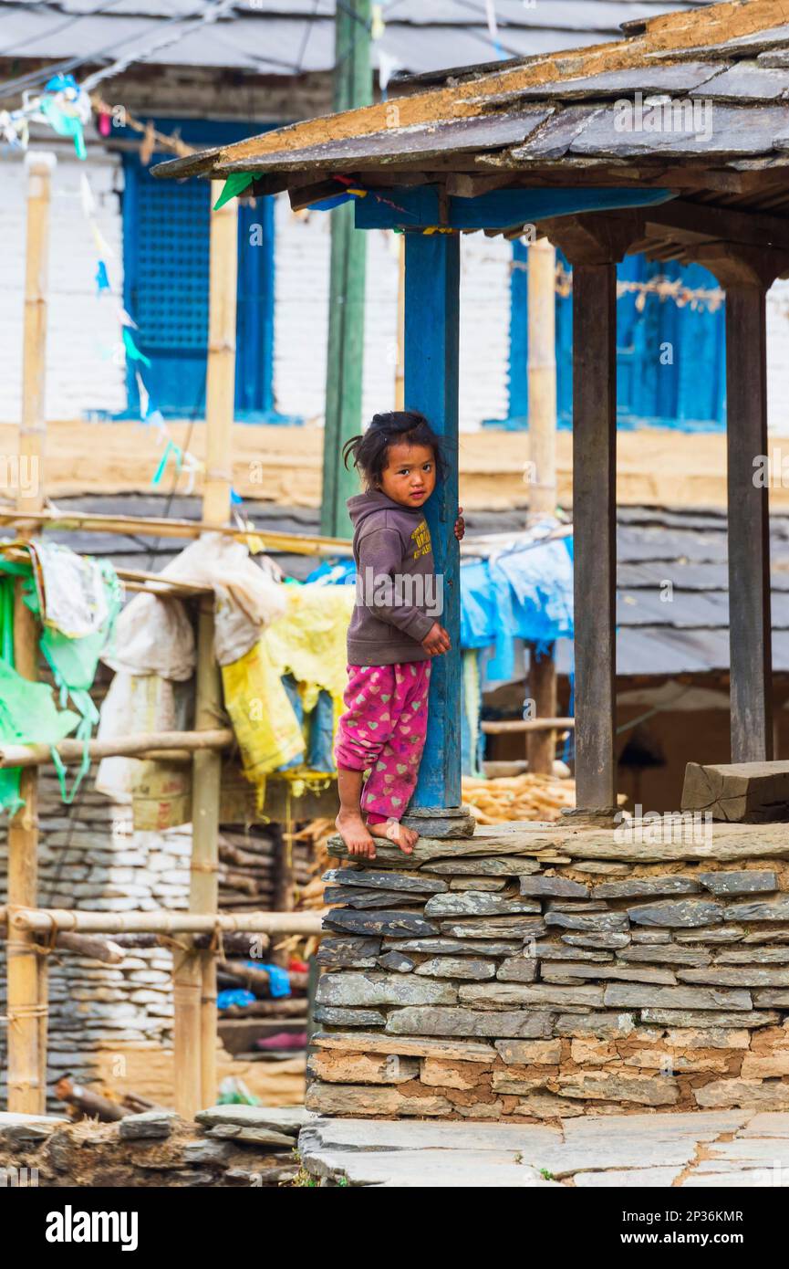 Typical Nepalese mountain village Dhampus, Nepal Stock Photo - Alamy