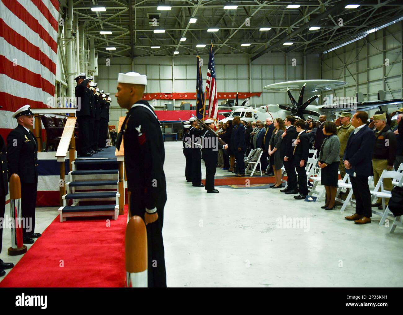 230203-N-ZV473-1041 NORFOLK, VA (Feb. 03, 2023) Sideboys and flag ...