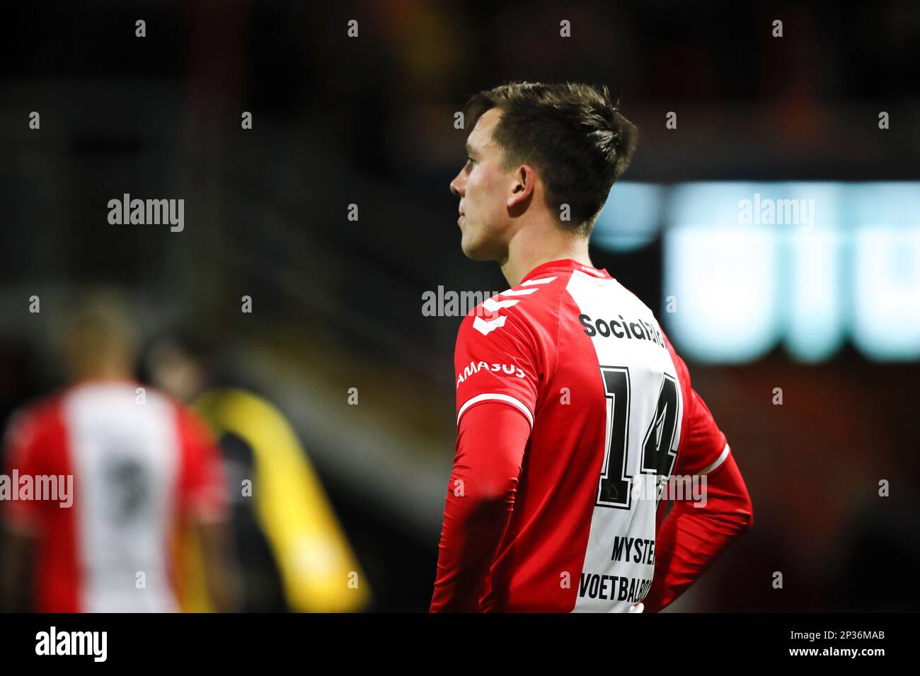 VOLENDAM - Dennis Vos of FC Emmen during the Dutch premier league game ...