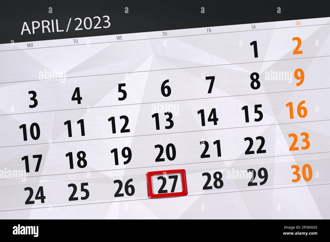Calendar 2023, deadline, day, month, page, organizer, date, april ...
