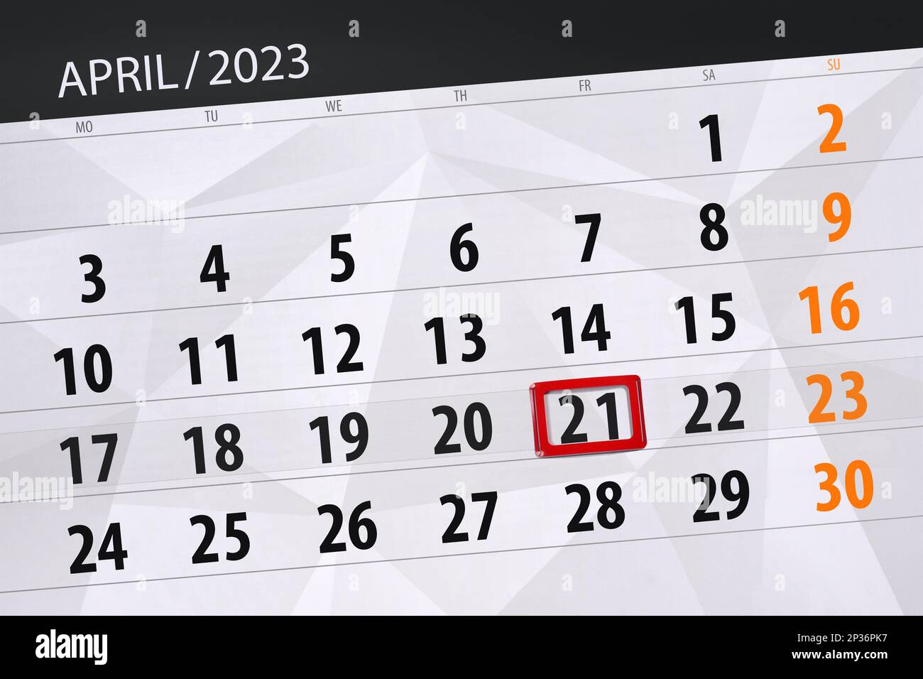 Calendar 2023, deadline, day, month, page, organizer, date, april ...