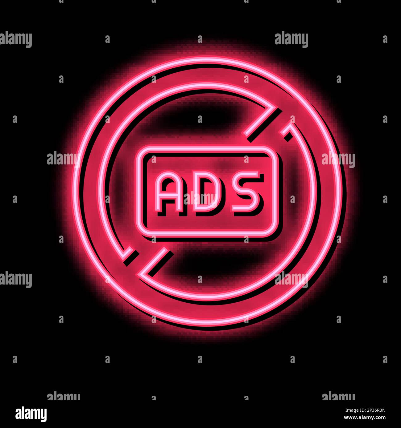 ads crossed out mark color icon vector illustration Stock Vector Image ...
