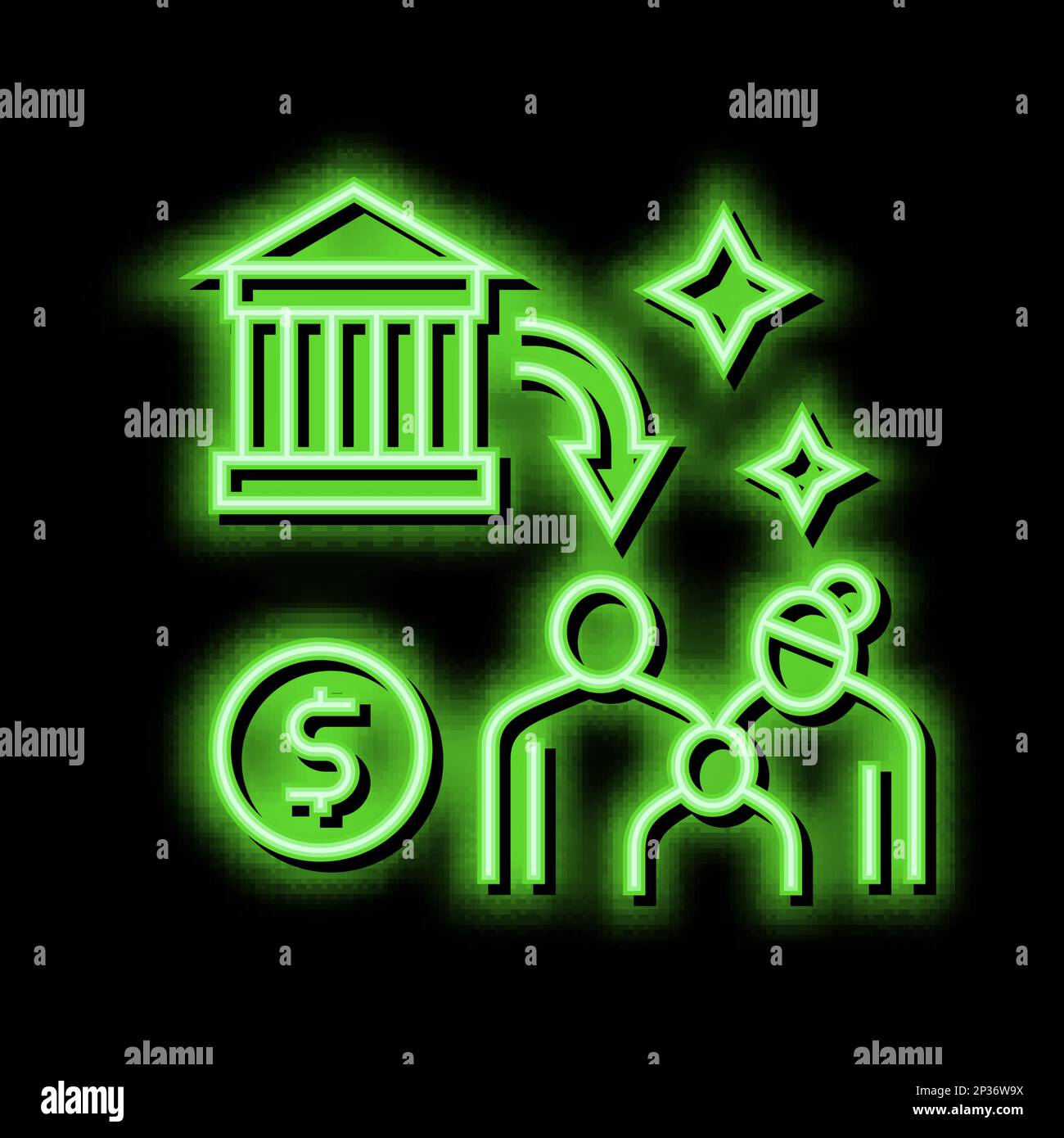 social benefits neon glow icon illustration Stock Vector Image & Art ...