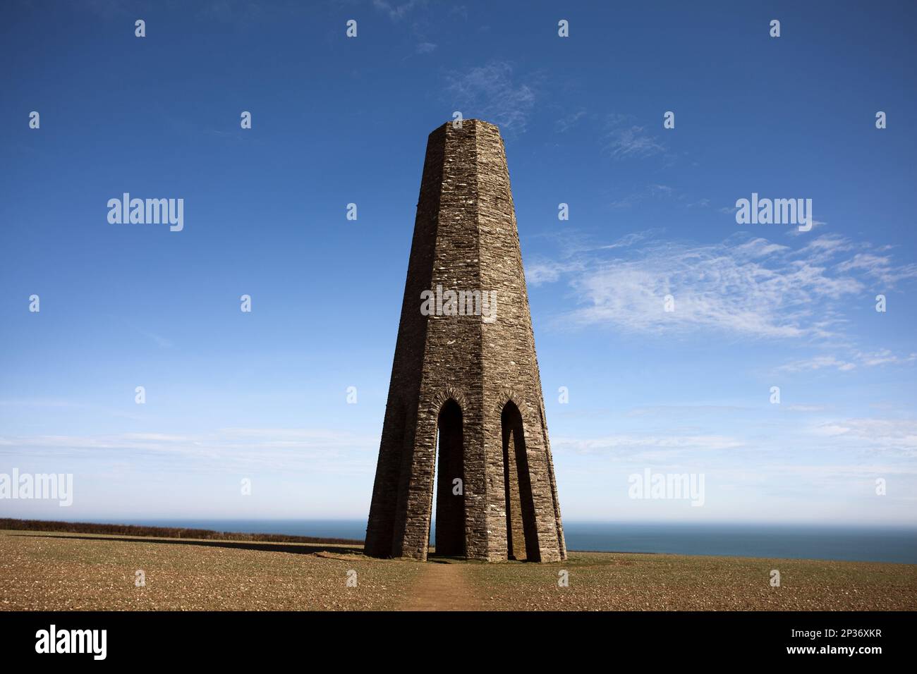 View of the aid to navigation on the cliff built in 1864 by the ...