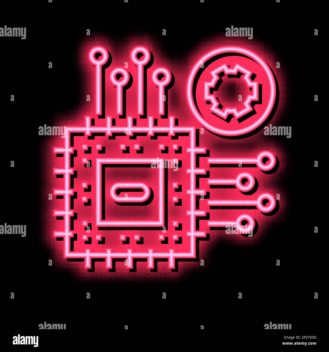 chip repair neon glow icon illustration Stock Vector Image & Art - Alamy