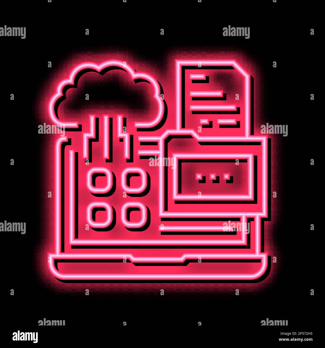 management system neon glow icon illustration Stock Vector Image & Art ...