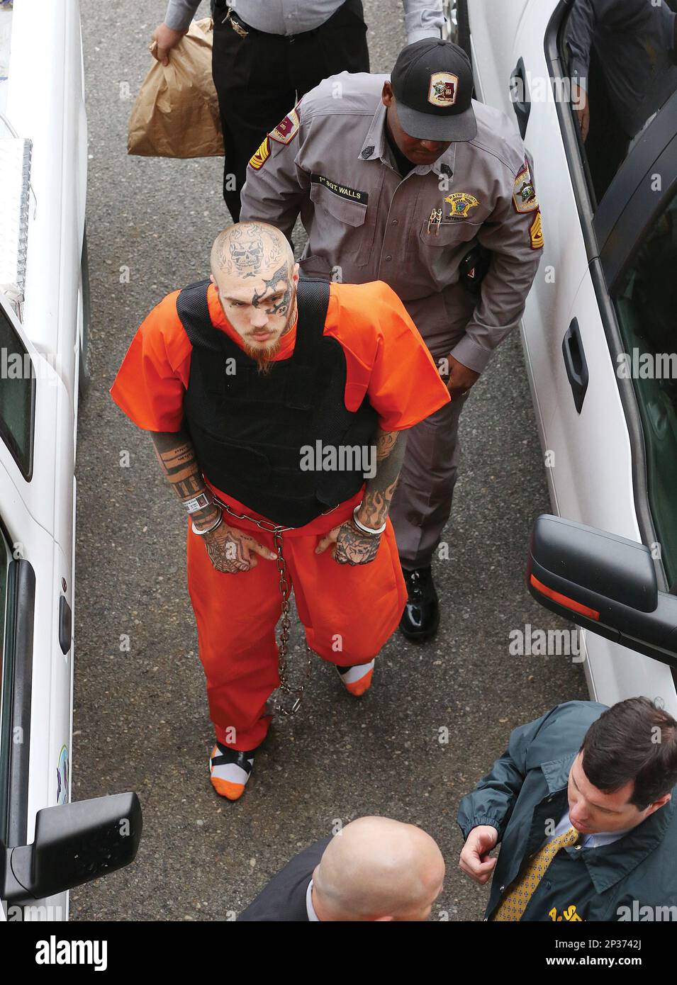 In this Thursday, April 16, 2015 photo, Kenneth Stancil III arrives at the Wayne County ...