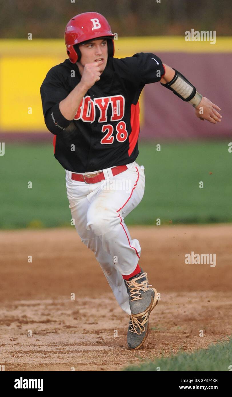 Boyd County's Jacob Barnwell steals third base against Russell during ...